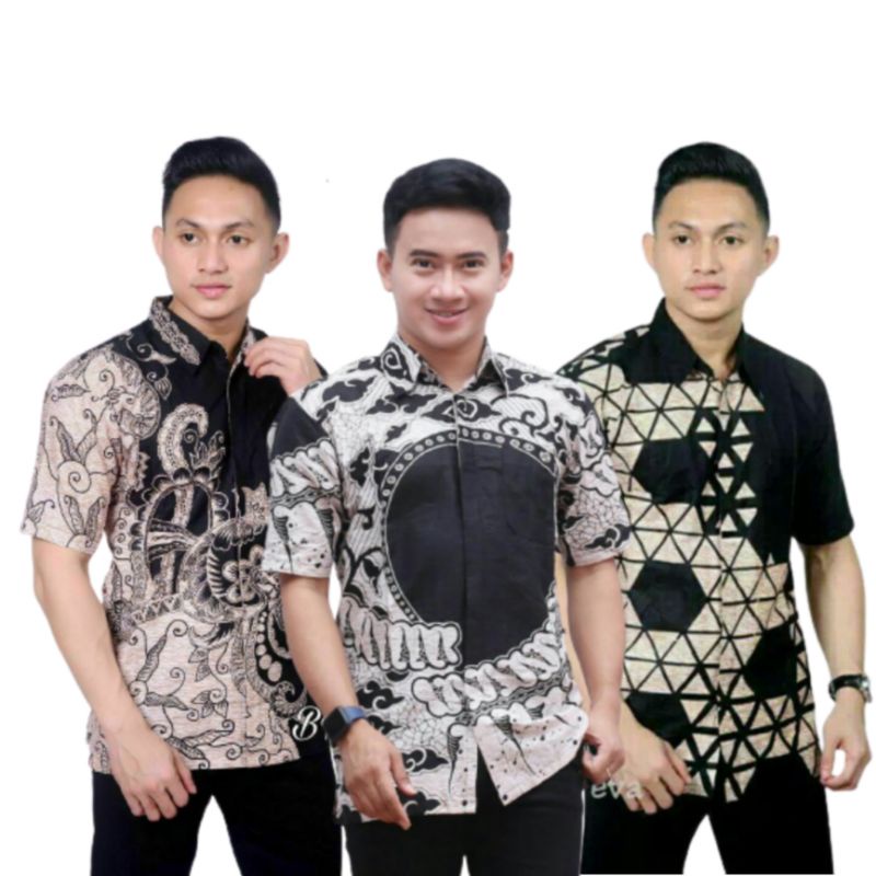 Jual Kemeja Batik Pria Motif Terbaru Hitam Manis Wayang Tunggal ...