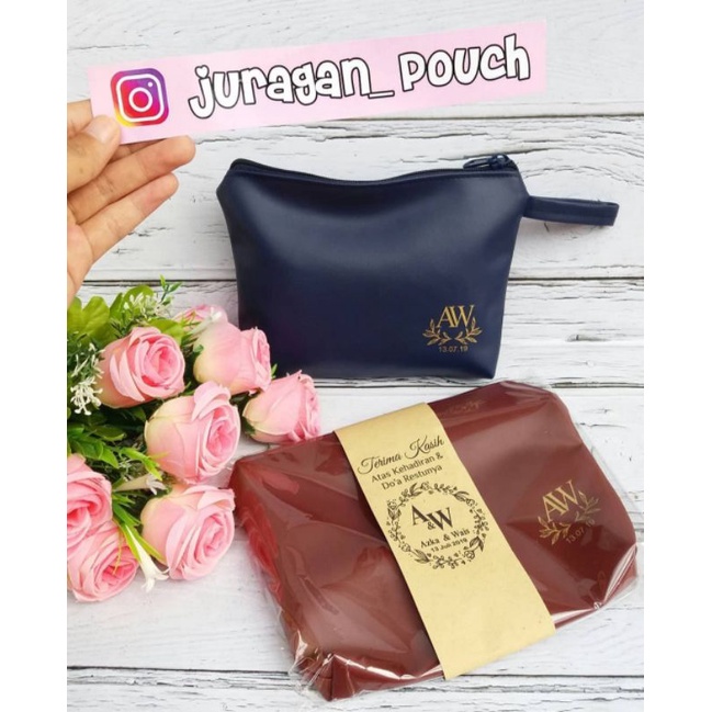Jual (minimal order 100 pcs) @POUCH VINIL KULIT SINTETIS LEMBUT TEKSTUR ...