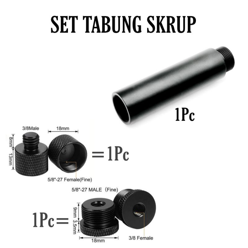 Jual Stand Extension Tabung shock mount Microphone - adapter Tabung ...