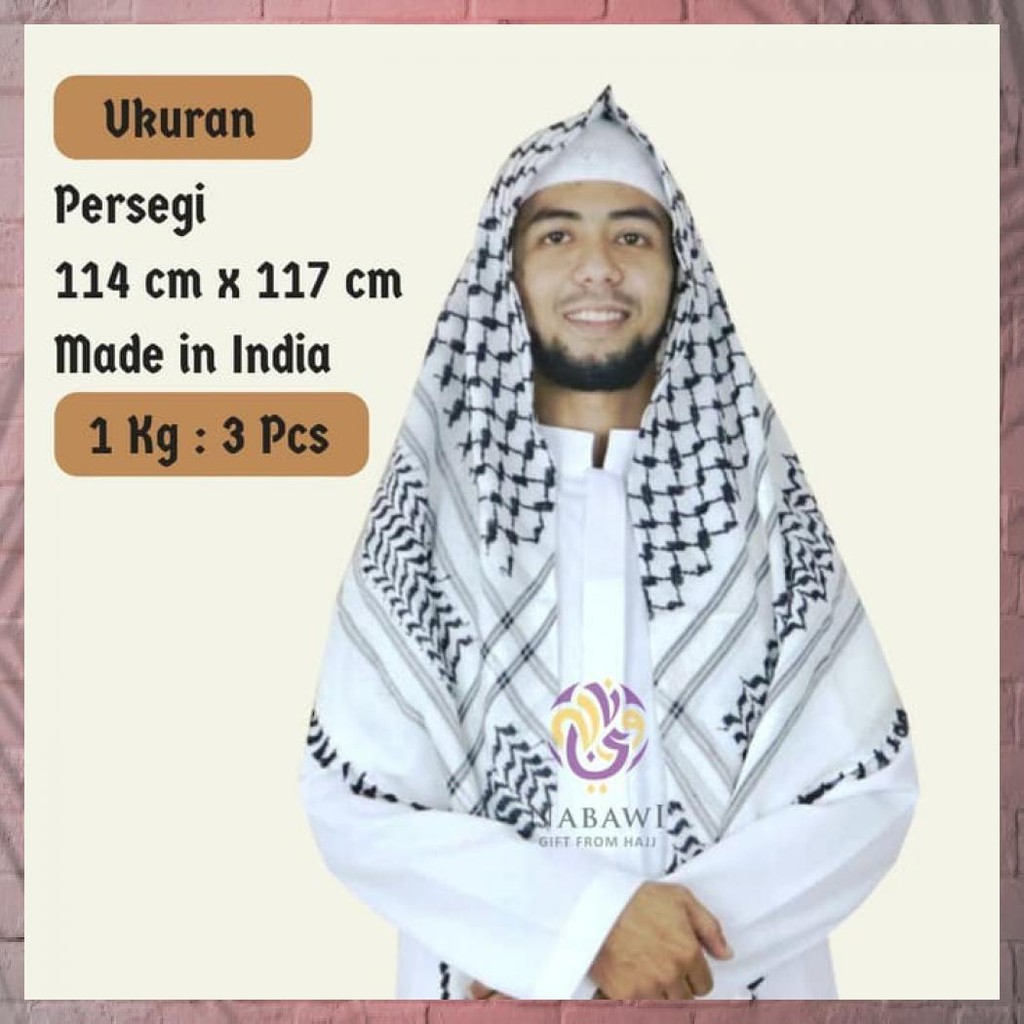Jual Sorban Arab Almas Putih/Sorban Surban Haji/Keffiyeh, Sorban ...