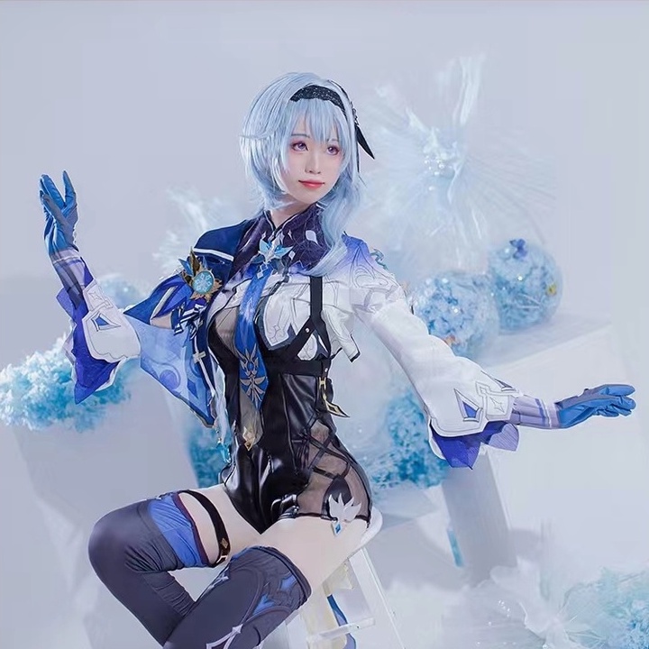 Jual Genshin Impact Cosplay Eula Genshin Eula Stoking Cosplay Costume ...