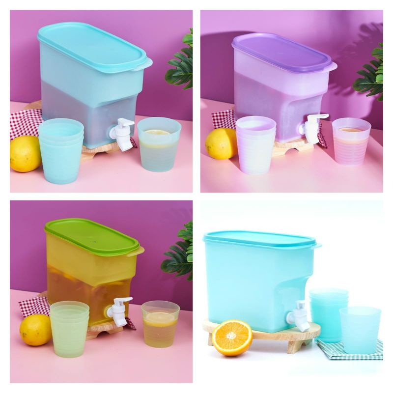 Jual Dispenser Minuman Jus Set Izumi Dengan Set Gelas 4Pcs | Shopee ...