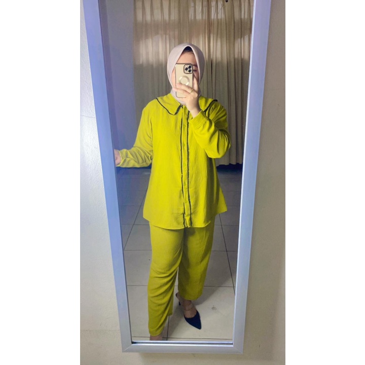 Jual Giga Set Crinkle Airflow - Setelan crinkle airflow Ld 110cm polos ...