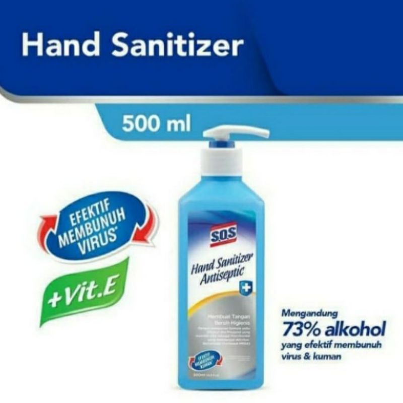 Jual Hand Sanitizer Pump SOS 500ml (pcs) (700gr) | Shopee Indonesia