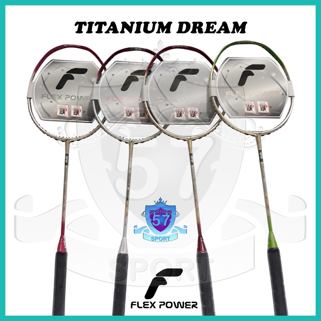 Jual Raket Original Badminton Flex Power Titanium Dream 35 lbs Bonus ...