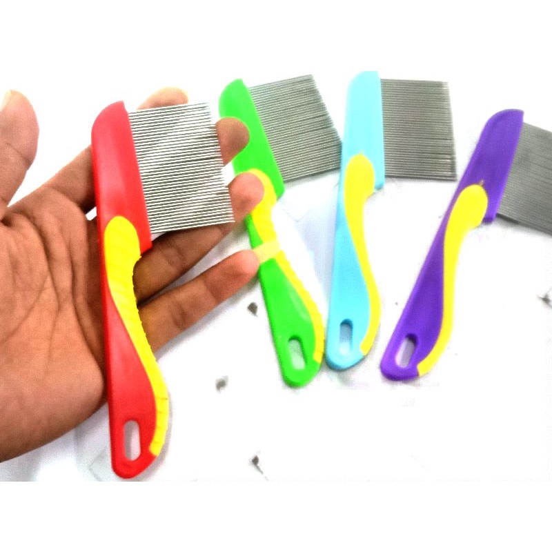 Jual Serit Logam Kutu Dan Ketombe Gagang Panjang/Sisir Kutu Logam ...