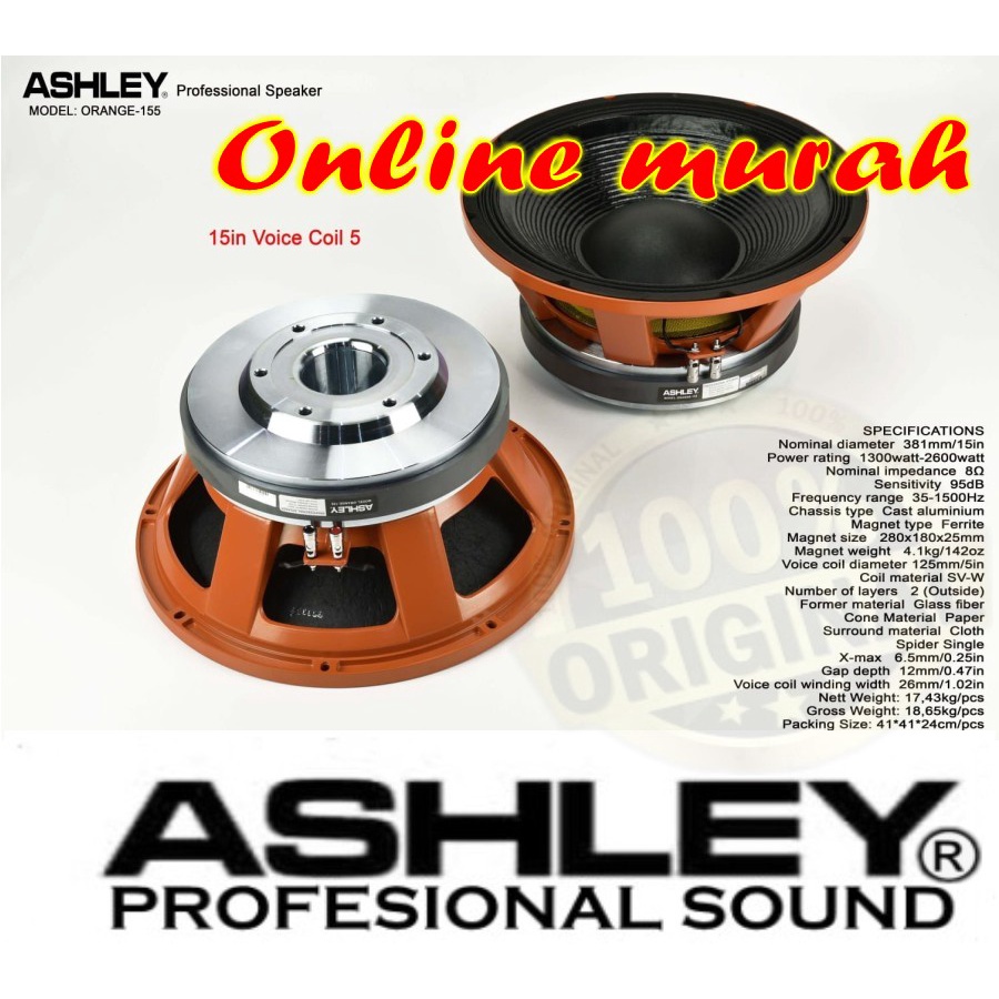 Jual speaker ashley orange 155 ashley orange155 garansi resmi 1 tahun ...