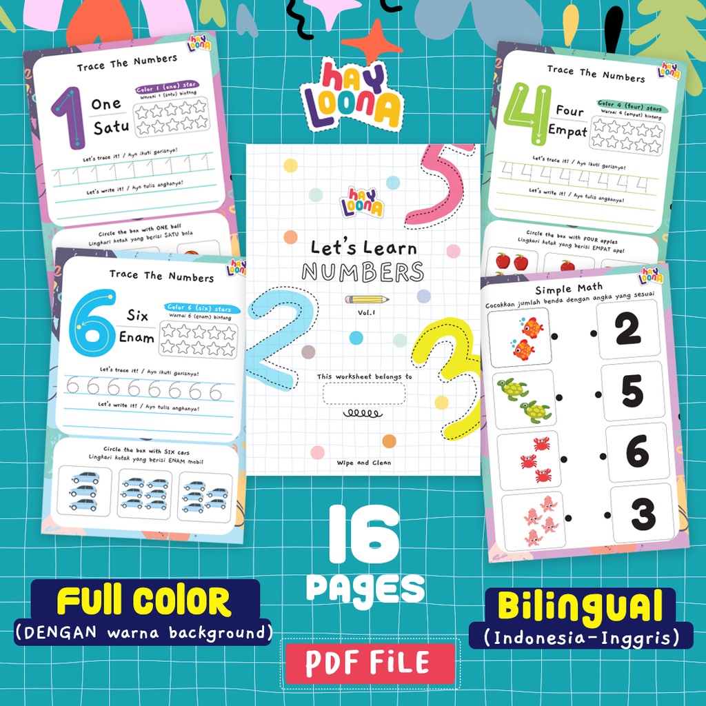 Jual 280 Halaman Printable Worksheet Lembar Aktifitas Anak Paud Balita ...