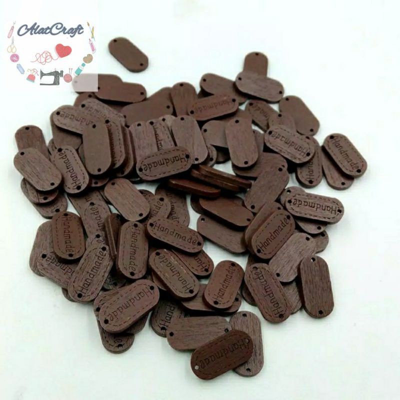 Jual KANCING HIAS / KANCING KAYU BENTUK OVAL LOGO HANDMADE COKELAT ...