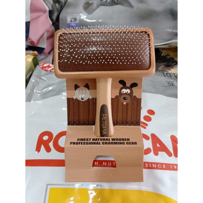 Jual Dftoiutamtam - Sisir Hewan - Blow Wood Slicker L With Pin (Wood ...