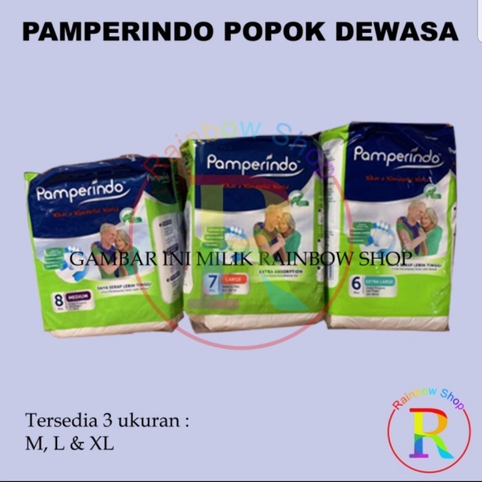 Jual dewasa-diaper- pamperindo popok dewasa popok perekat diapers adult ...