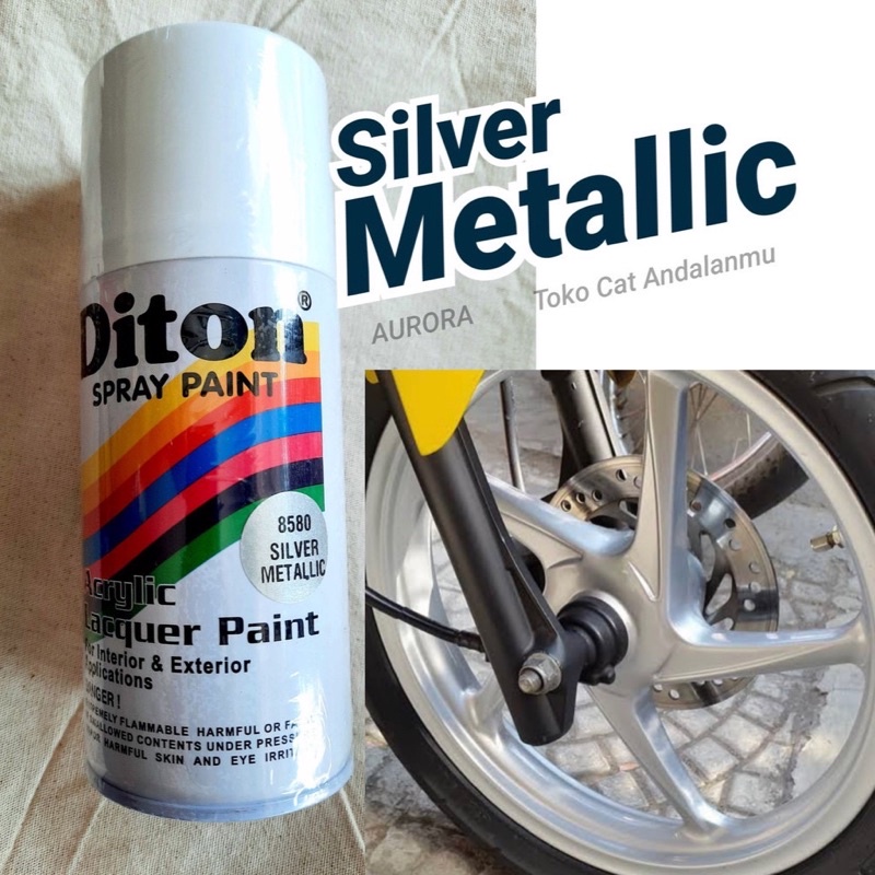 Jual Diton Silver Metallic 8580 isi 300ml Tahan Bensin pilok pilox pylox cat semprot spray ...