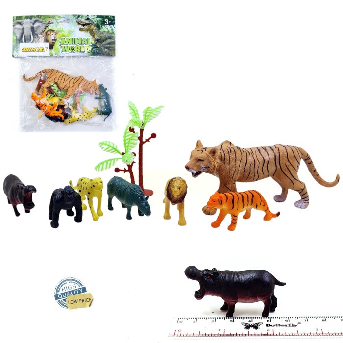 Jual Mainan Animal Set Miniatur Wild Animal - 7 Animal 1 Tree - Set ...