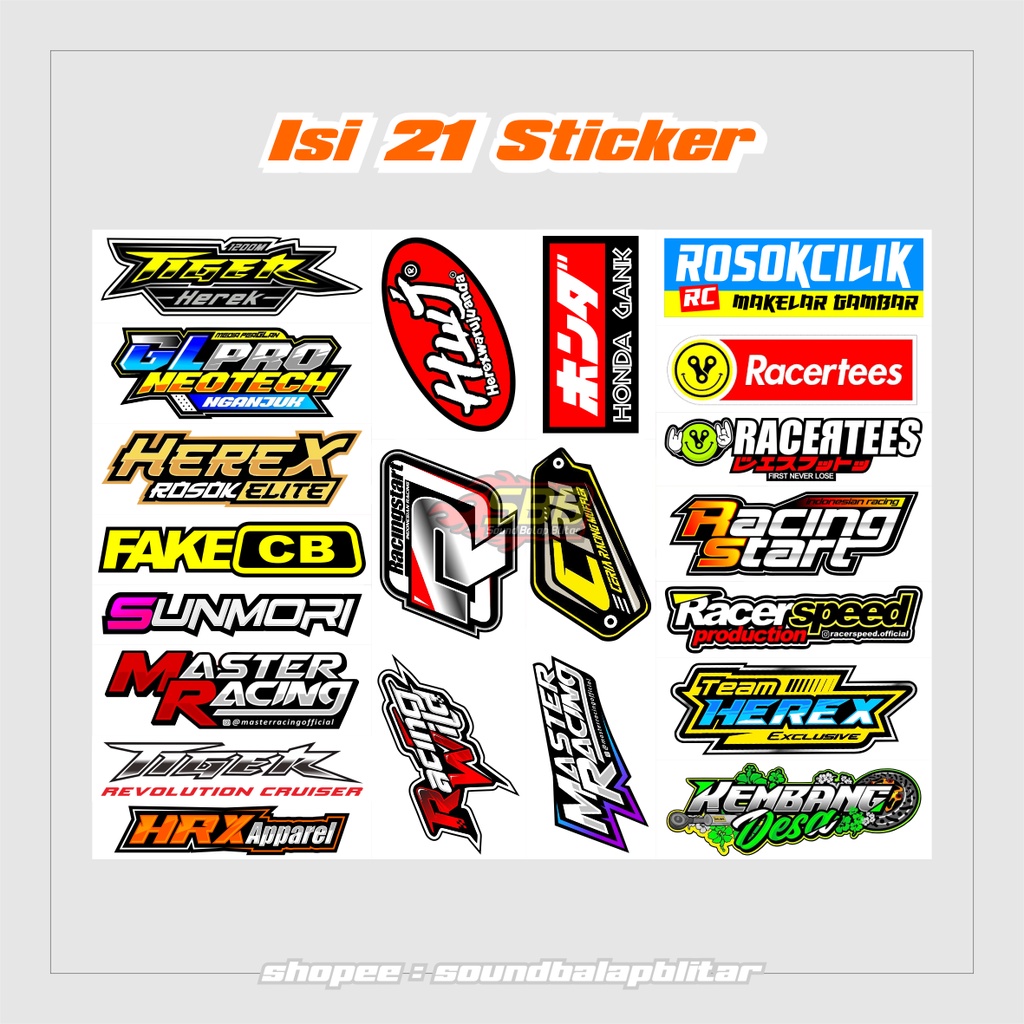 Jual Stiker Motor Honda Gank - Isi 21- Racing Hell/ Rosok Cilik / Fake ...