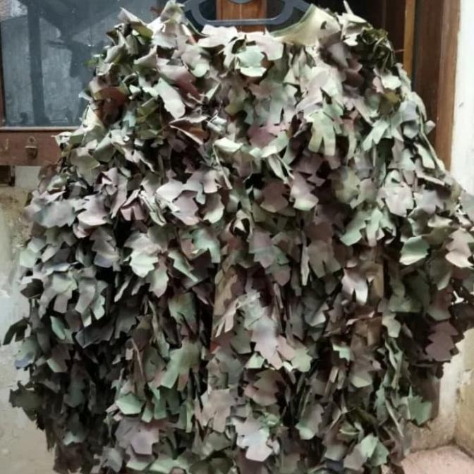 Jual personal 3D camoflage set/ baju samaran/ jaring kamuflase berburu ...