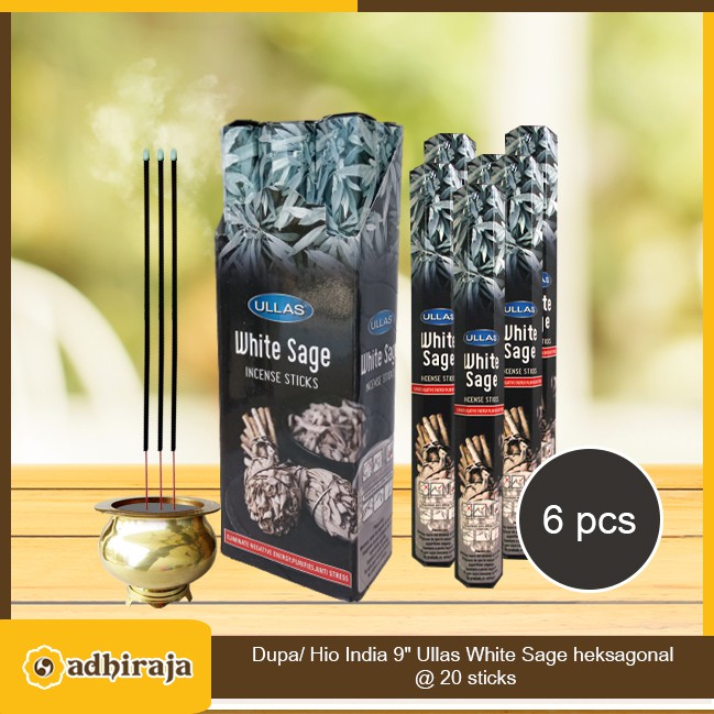 Jual Dupa/ Hio India 9" Ullas White Sage heksagonal @ 20 sticks (6Pcs ...