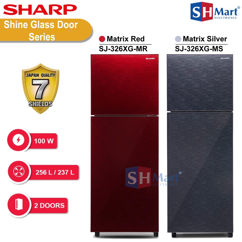 Jual KULKAS SHARP 2 PINTU JUMBO SJ-326XG / SJ326XG MODEL KACA LOW WATT GARANSI RESMI | Shopee ...
