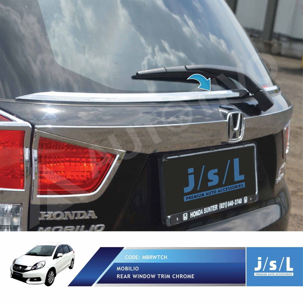 Jual JSL List Kaca Belakang Honda Mobilio Rear Window Trim Chrome ...