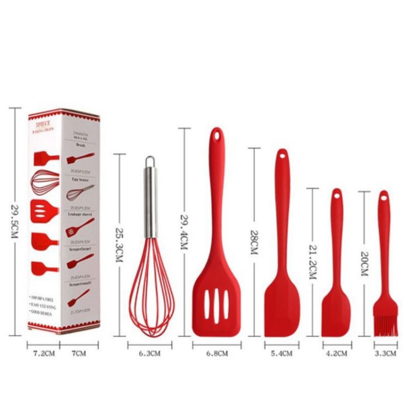Jual Spatula Set 5 in 1 Baking Props Silicon Kitchen Tools | Shopee ...