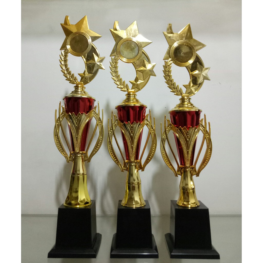 Jual PIALA TROPHY OSLO BESAR GOLD MERAH (PER SET) | Shopee Indonesia