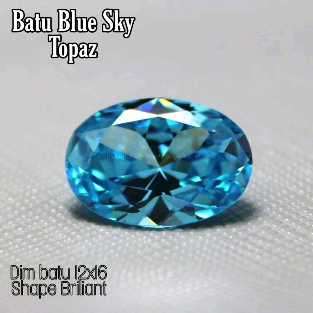 Jual BATU PERMATA BLUE TOPAZ SKY CUTTING BIG SIZE | Shopee Indonesia