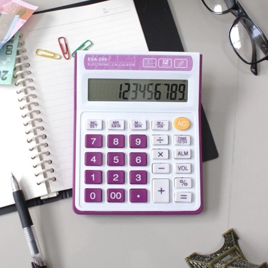 Jual Kalkulator Bersuara 12 Digits Kalkulator Dagang Ukuran Besar Layar ...