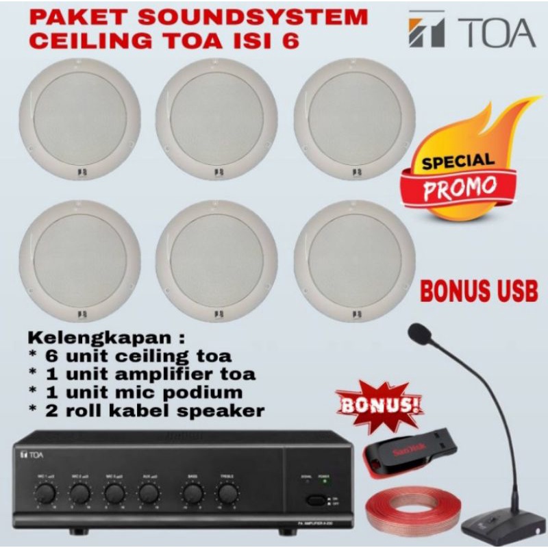 Jual paket speaker ceiling toa isi 6+mic podium | Shopee Indonesia