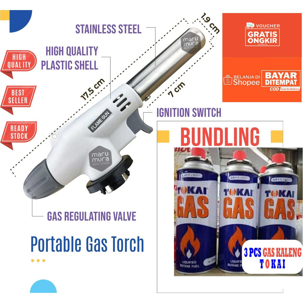 Jual TERMURAH Portable Gas Torch | Blow Torch | Flame Gun | Gas Torch ...