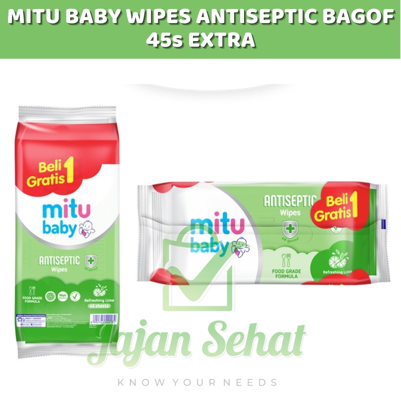 Jual Mitu Baby Wipes Antiseptic BOGOF 45s Extra | Shopee Indonesia