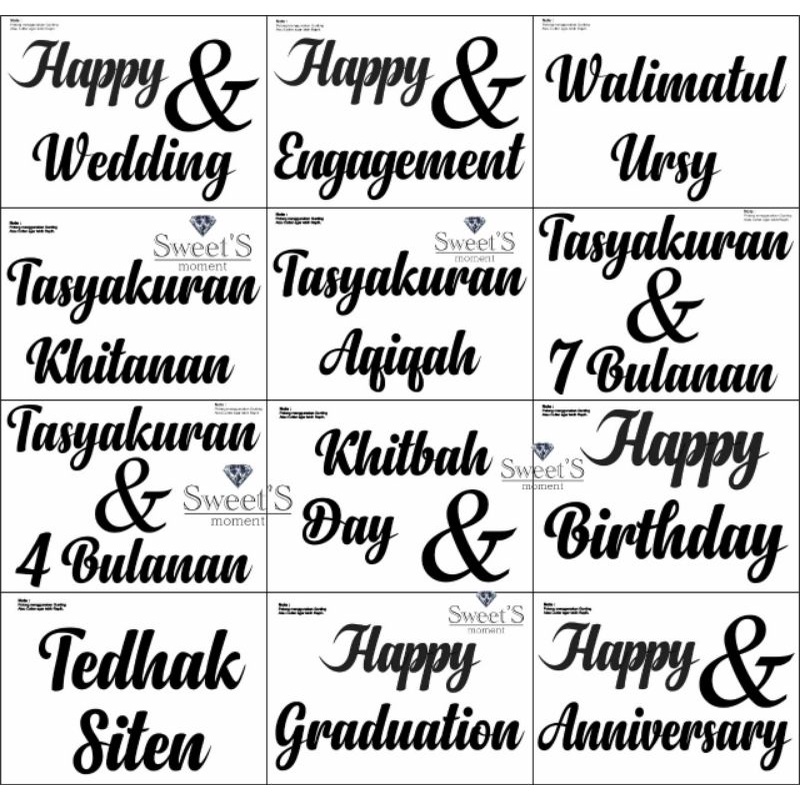 Jual Tulisan / Font ucapan acara | Shopee Indonesia