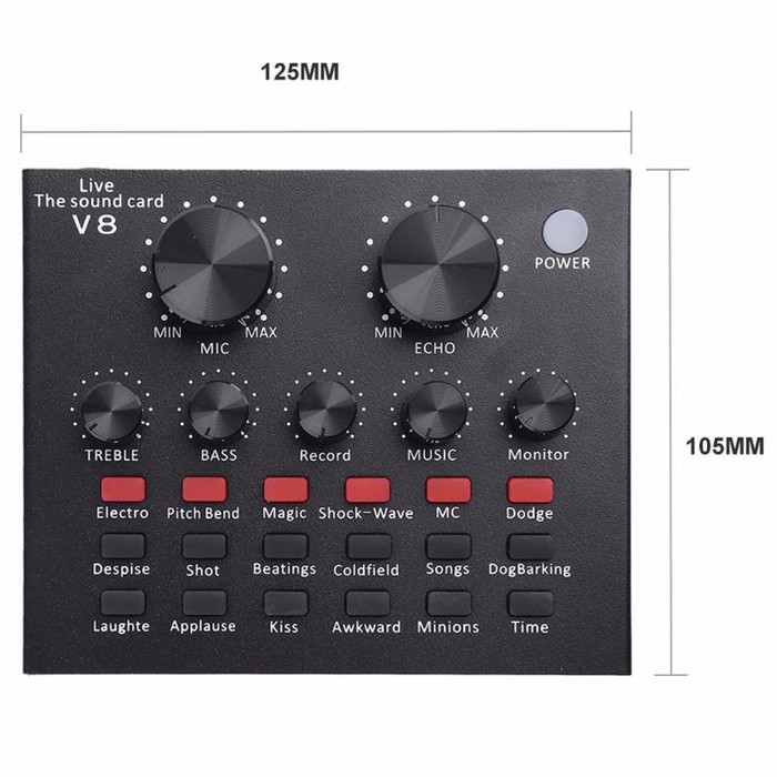Jual Taffware Live MIXER V8 HiFi ASMR Audio USB External Soundcard Mic ...