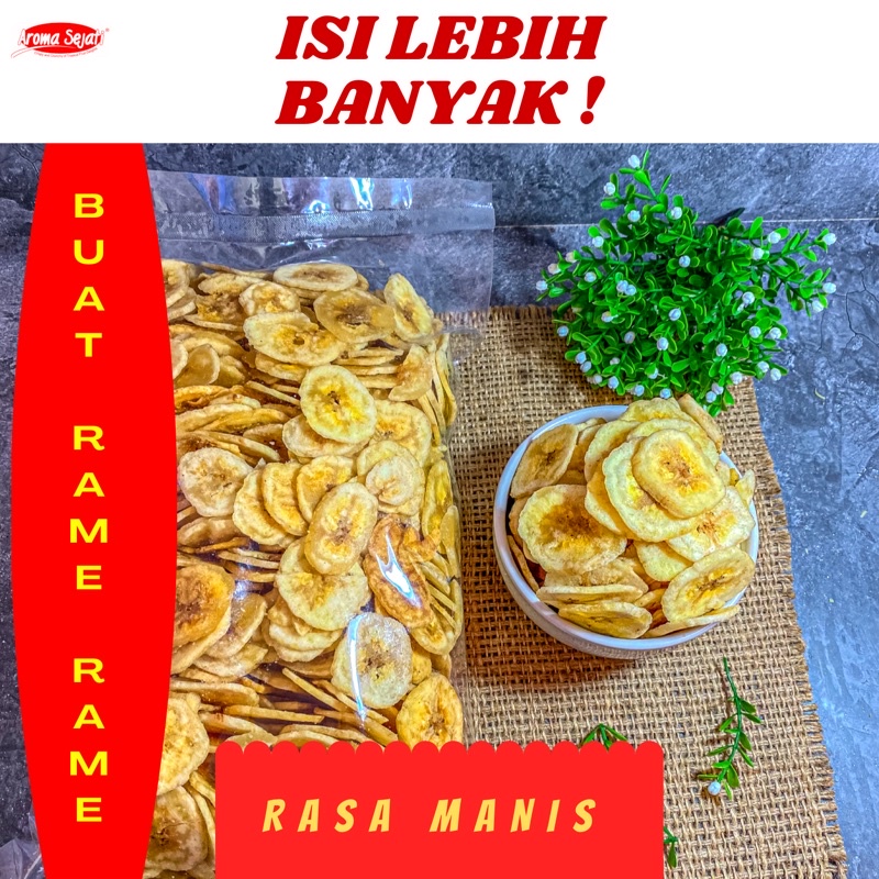 Jual AROMA SEJATI | KERIPIK PISANG KEPOK RASA MANIS 1000 g CURAH ...