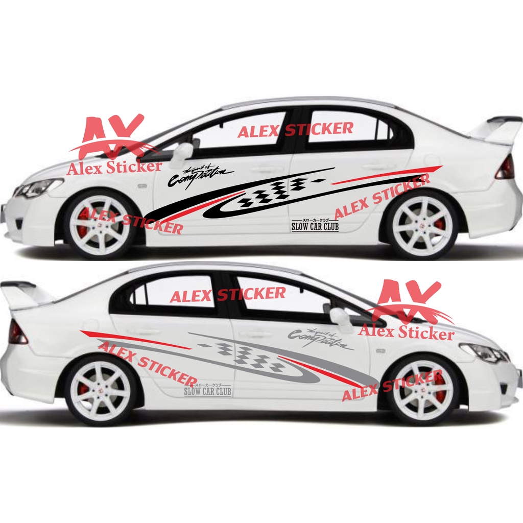 Jual STIKER STICKER MOBIL HONDA CIVIC FD SEDAN STIKER SIDE BODI SAMPING ...