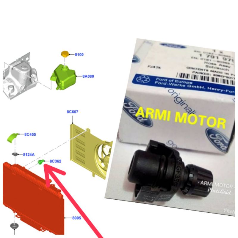 Jual Kran Nepel Radiator Ford Fiesta & Ecosport Selang Buntu Original ...