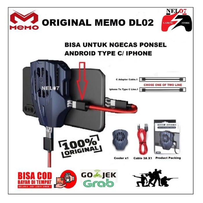 Jual Original Memo Dl02 Phone Radiator Cooling Pendingin Hp Cooler Dl02 | Shopee Indonesia