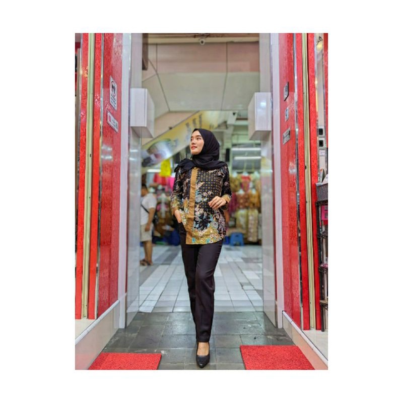 Jual Pangestu Batik Blus Devani Motif Truntum Phoenix | Shopee Indonesia
