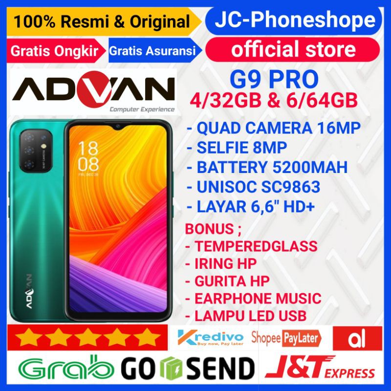 Jual ADVAN G9 PRO RAM 6/64GB GARANSI RESMI - BONUS | Shopee Indonesia