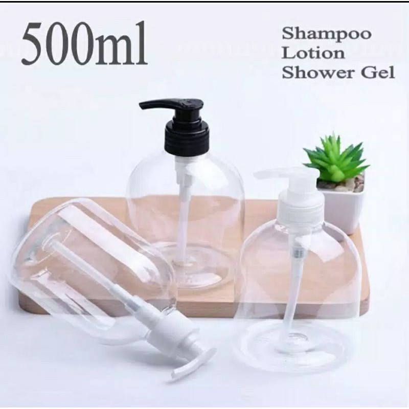 Jual Botol Pump 500ml / 400ml Botol Pump Oval Bening Botol Sabun Cair | Shopee Indonesia