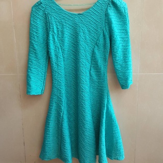 Jual Preloved Dress Elegant Warna Hijau Tosca , Dress Berlengan Tosca ...