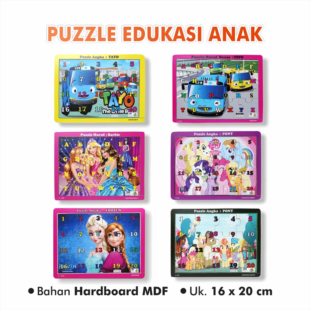 Jual Puzzle Edukasi Anak / Puzzle Kayu / Puzzle Anak : Huruf Dan Angka ...