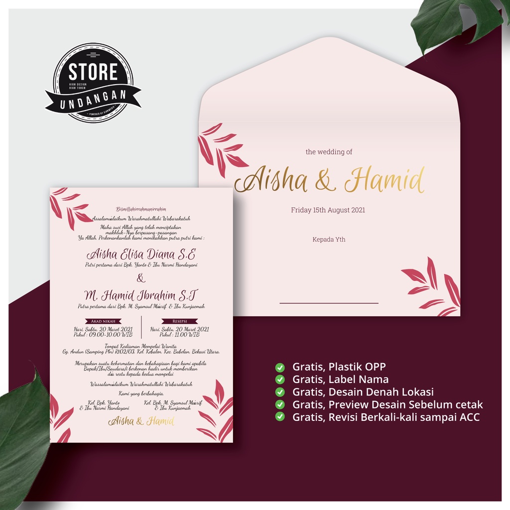 Jual Undangan Pernikahan Amplop Landscape Hard Cover Tebal Cepat Murah ...