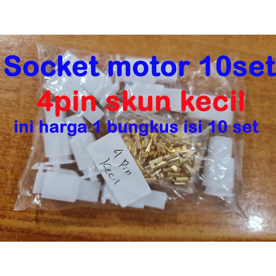 Jual Socket motor 4 pin kecil 10 set/ connector skun mobil soket ...
