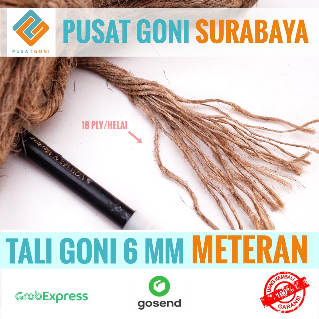 Jual Tali Goni 18 Ply Meteran - Tali Rami 6MM - Tali Garukan Kucing ...