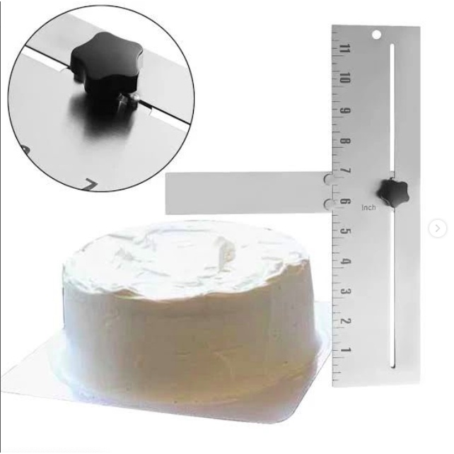 Jual Adjustable cake Scrapper Ruler Stainless corner Scraper sudut kue ...