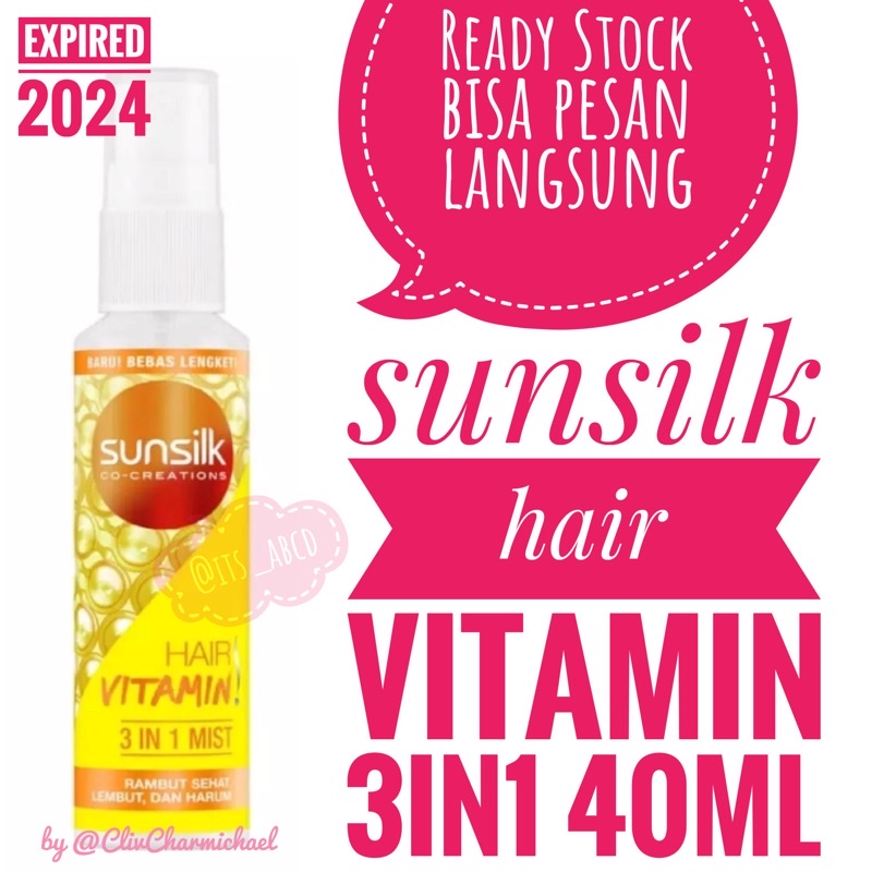 Jual Sunsilk Hair Vitamin Mist 3 in 1 Hair Mist Vitamin rambut 40 ML ...
