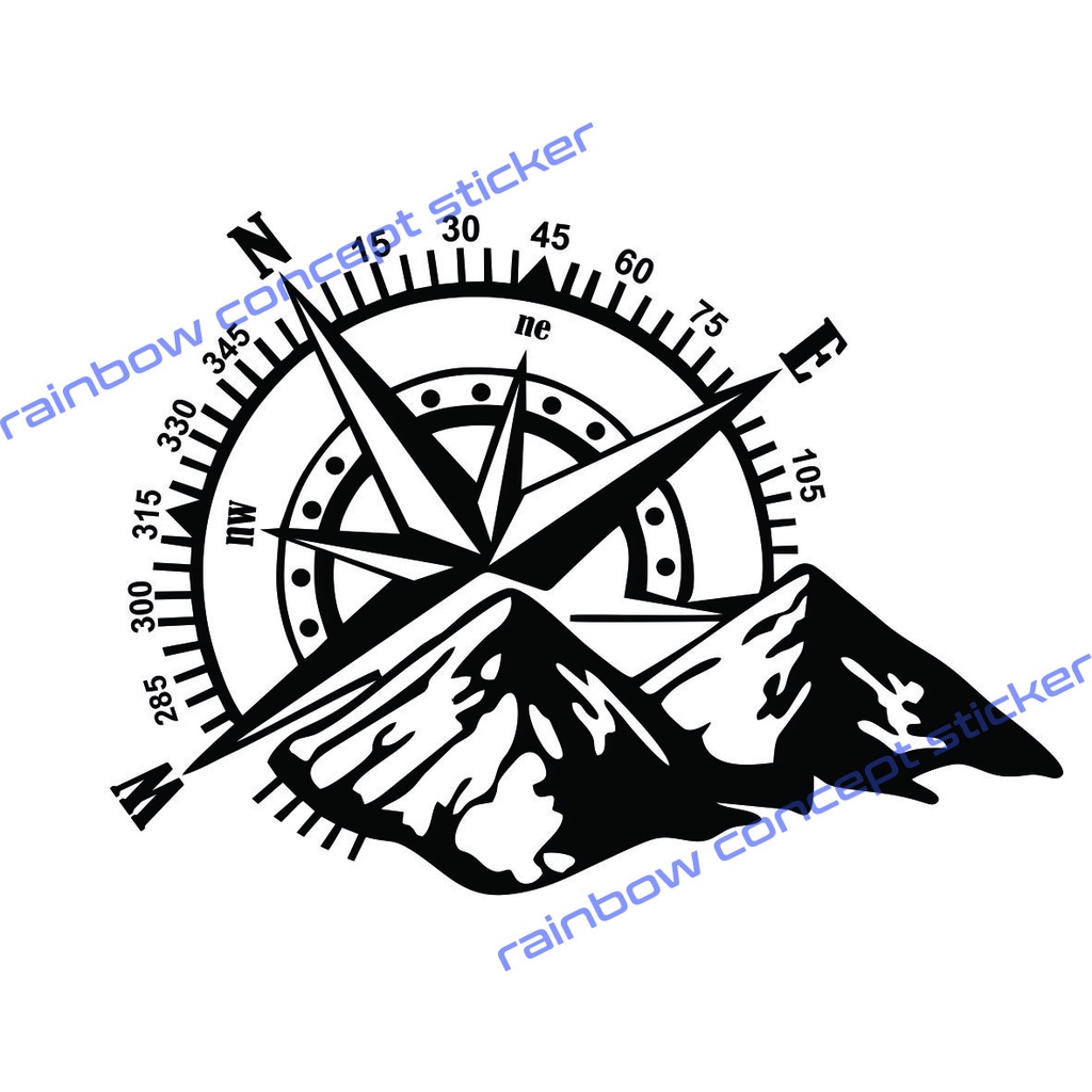 Jual jual stiker sticker mobil motif kompas montain universal | Shopee ...
