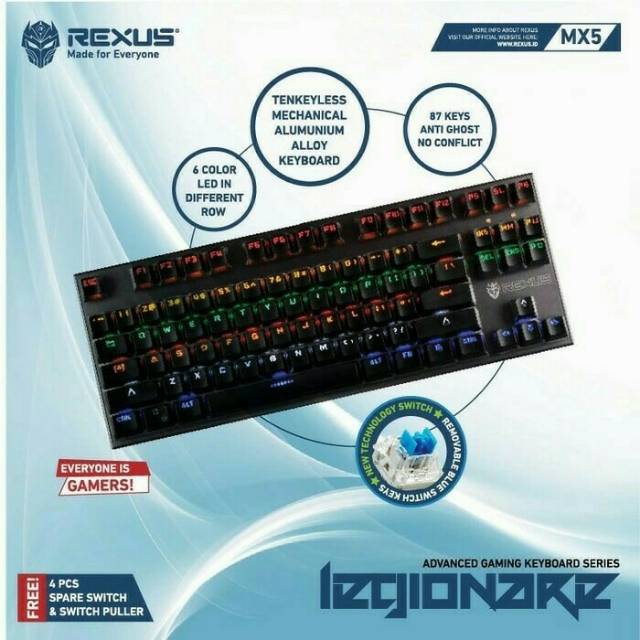 Jual Keyboard mechanical Rexus MX5 TKL | Shopee Indonesia
