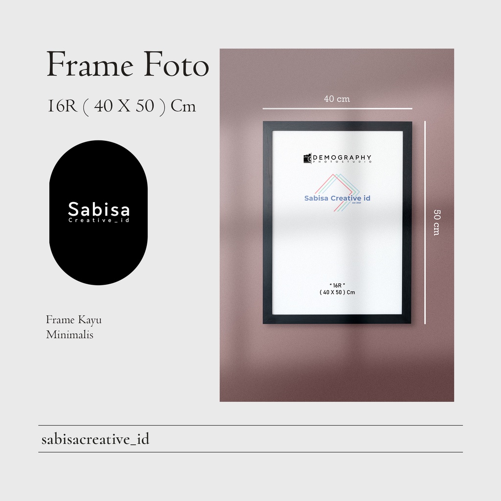 Jual Frame Kayu ukuran 16R Pigura Bingkai Foto Minimalis no Kaca ...