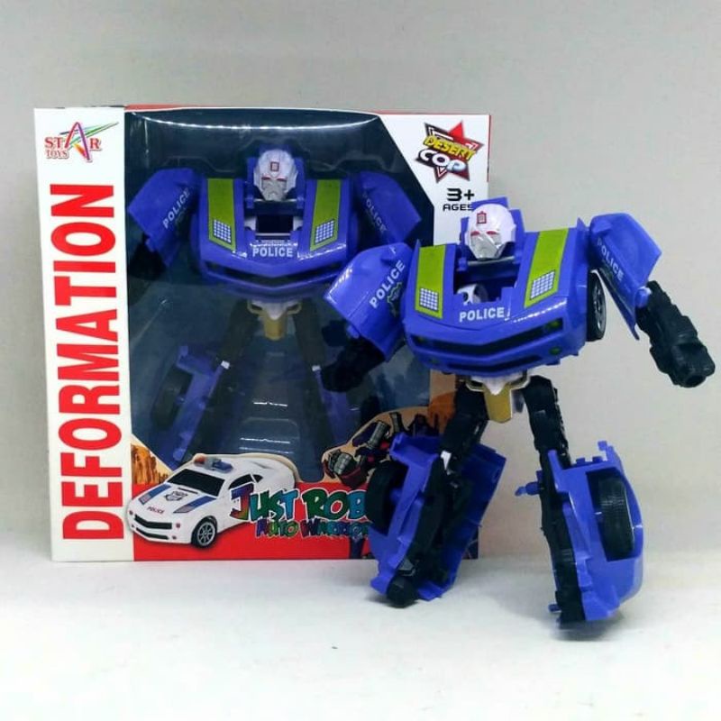 Jual Mainan Anak Just Robot Auto Warrior // Mobil Polisi Berubah Jadi ...