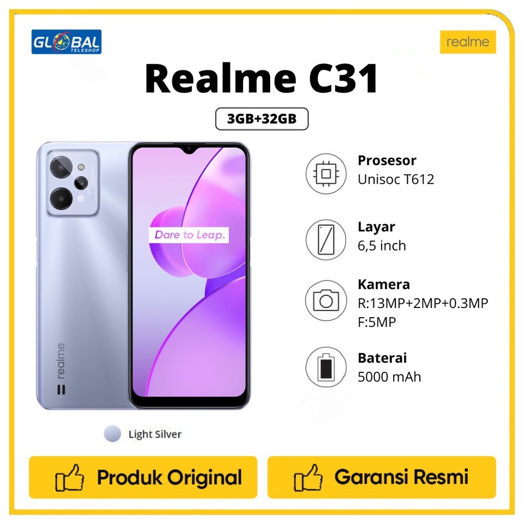 Jual Realme C31 Smartphone (3/32GB) Garansi Resmi | Shopee Indonesia